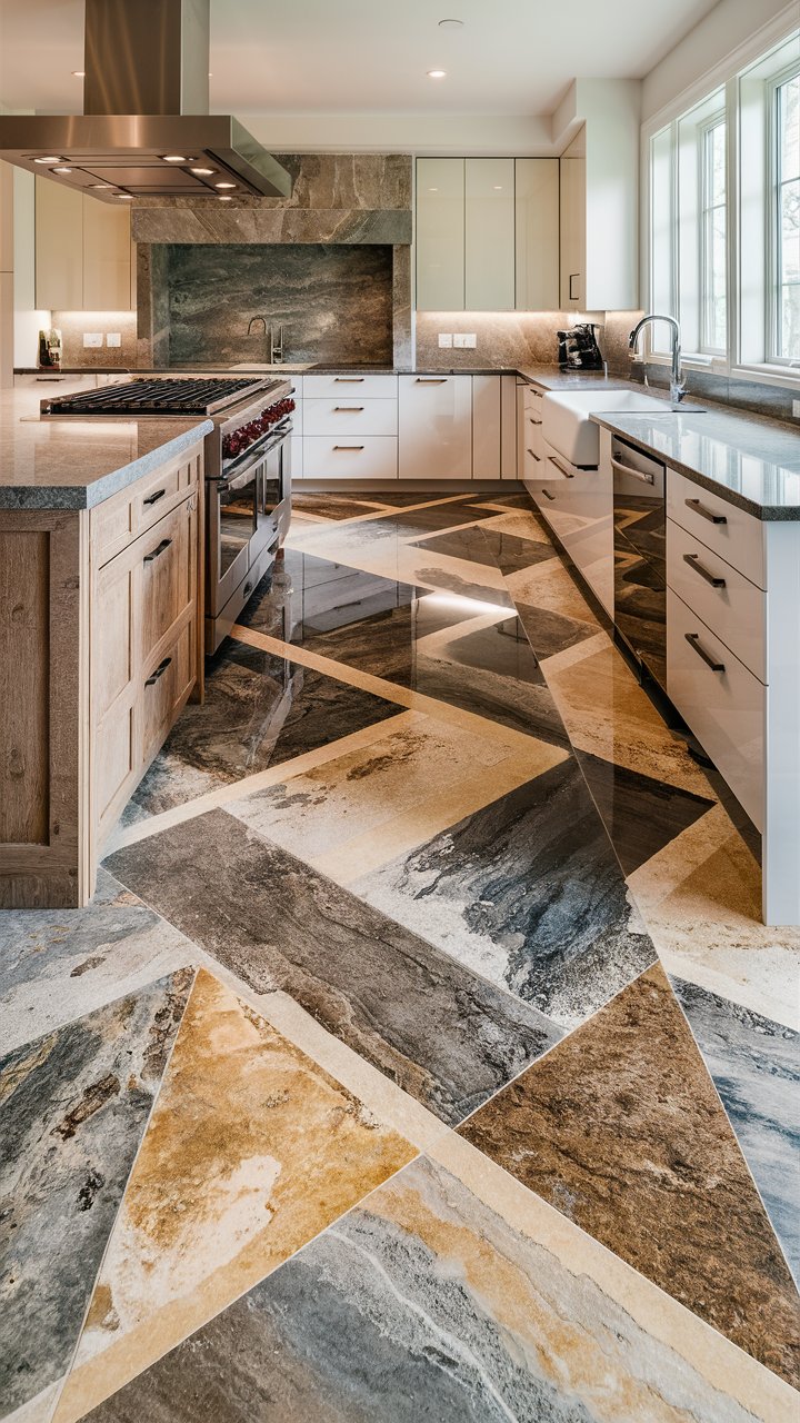 10 Luxurious Kitchen Flooring Natural Stone Look Ideas - HomeAddons