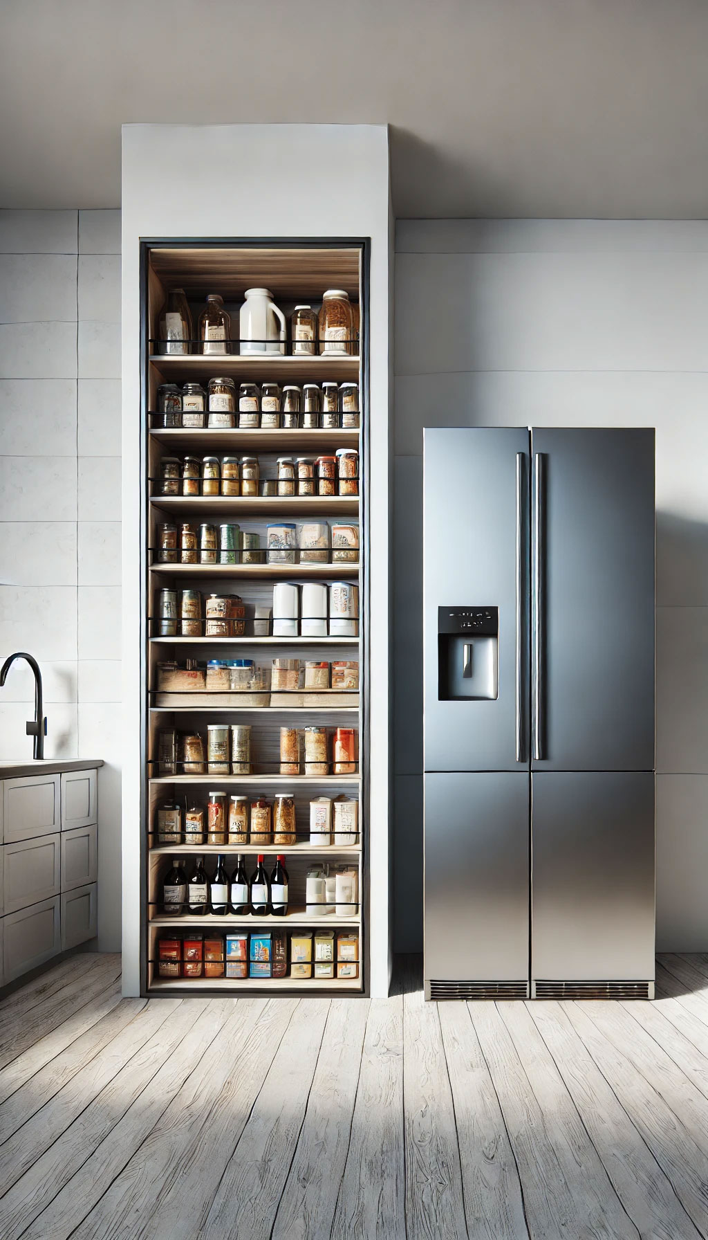 Amazing Designs for Kitchen Pantry Next to Fridge - HomeAddons