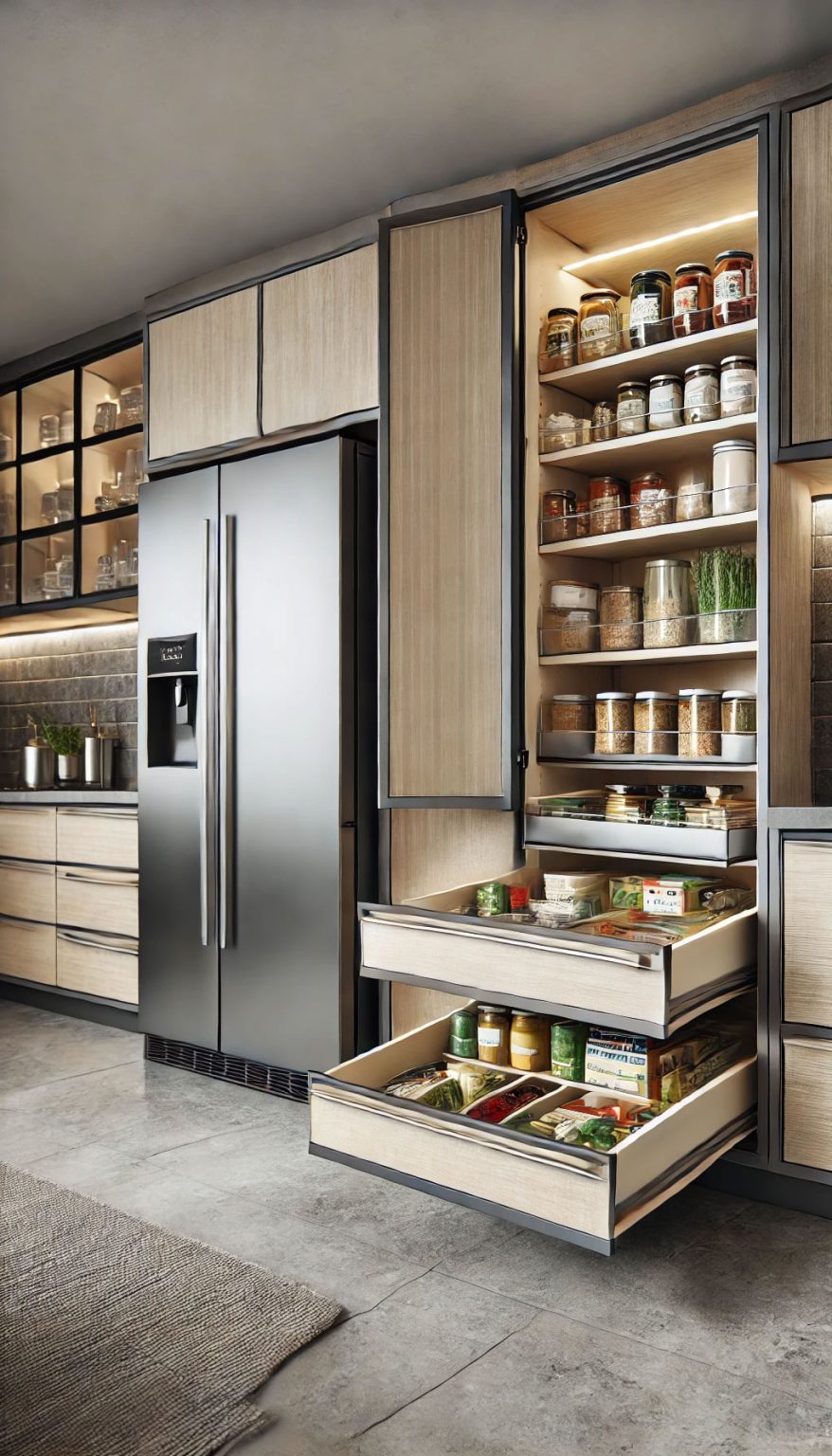 Amazing Designs for Kitchen Pantry Next to Fridge - HomeAddons